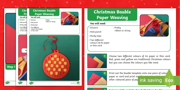 Christmas Bauble Paper Weaving Craft Instructions