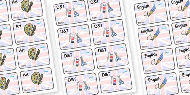 Great Britain Themed Editable Book Labels