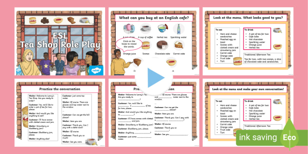 ESL Tea Shop Role Play (teacher made)