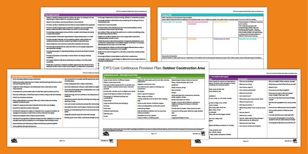 Construction Area EYFS Outside - Continuous Provision Plan Construction Area EYFS Outside - Continuous Provision Plan