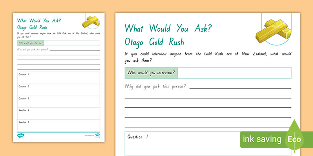 Otago Gold Rush Interview Activity (teacher made)