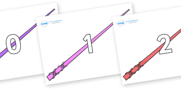 Numbers 0-31 on Wands