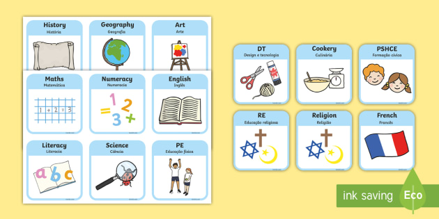Visual Timetable for School English/Portuguese - SEN Visual Timetable for