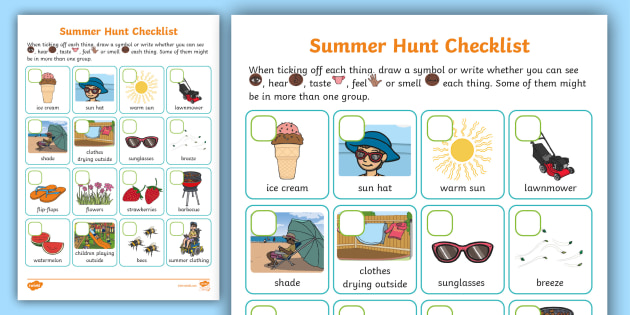 Summer Hunt Checklist (teacher made)