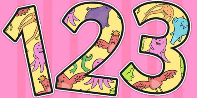 Monster Themed A4 Display Numbers