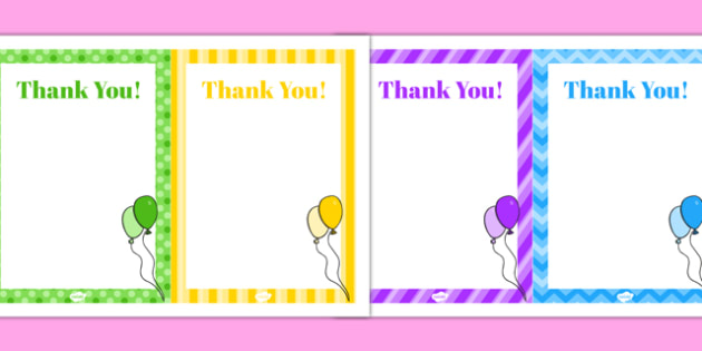 8th Birthday Party Thank You Notes