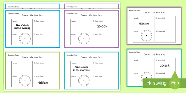Converting Time Challenge Cards (teacher made)