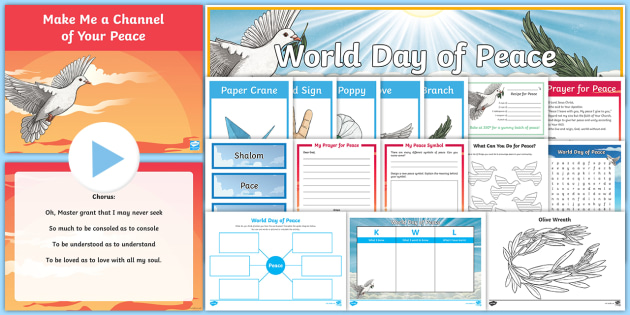 World Day of Peace Resource Pack (teacher made)