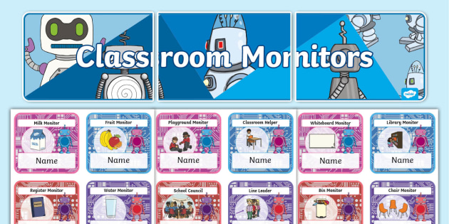 Robots Classroom Monitors Pack (teacher made)