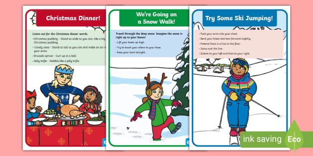 Christmas Fitness Station Activity Cards | Ready-to-print