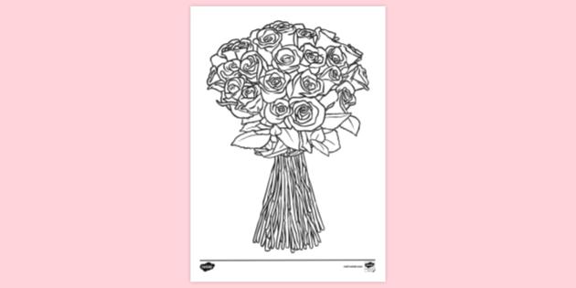 FREE! - Bunch Of Roses Colouring Page (teacher made)