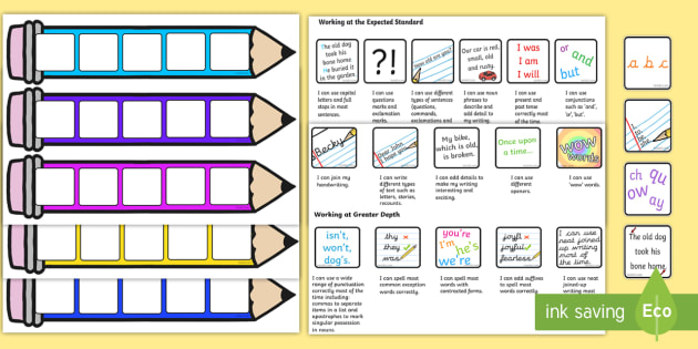 End Of Ks1 Expectations Writing Editable Pencil Cards