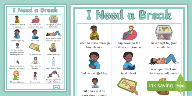 Take A Break Boardmaker Movement Break Choice Board With Calming Tools