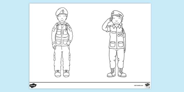 FREE! - NZ Armed Forces Colouring Sheet (teacher made)