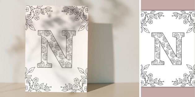 Letter N Mindfulness Colouring Card | Twinkl Party