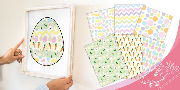 Easter Egg Cut Out Template Pattern Collage Activity