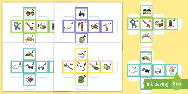 Initial Blends Dice Nets (teacher made)