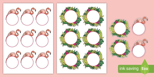 Tropical Flamingo Face Cut-Outs (teacher made)