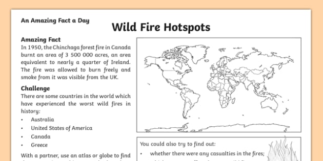 Wild Fire Hotspots Worksheet / Worksheet, worksheet
