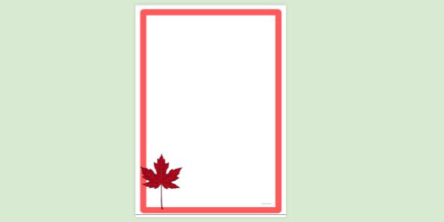 FREE! - Simple Blank Big Leaf Maple Page Border