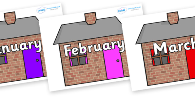 Months of the Year on Brick houses