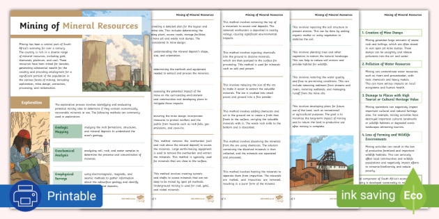 Geography Mining Resources | twinkl.co.uk