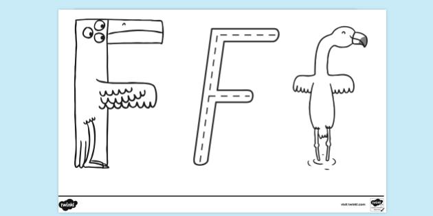 FREE! - Letter F Colouring Page Sheets Drawing Outline Parents