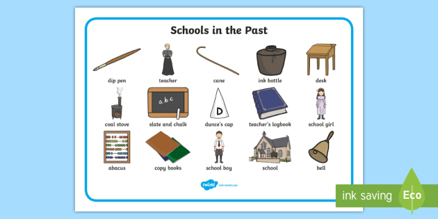 KS1 Schools in the Past Word Mat