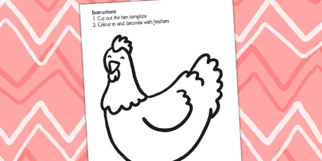 Hen Colouring, Cutting and Sticking Activity (teacher made)