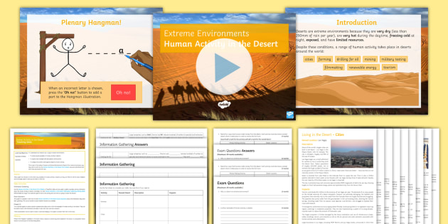 Deserts Lesson 1: Human Activities in the Desert Lesson Pack