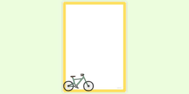 FREE! - Bicycle Page Border | Page Borders | Twinkl