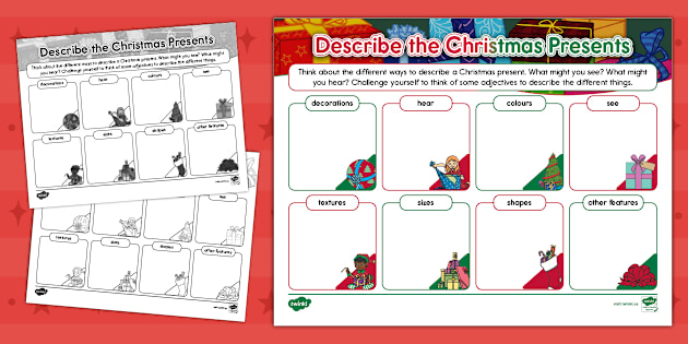 Christmas Adjectives Worksheet • Twinkl.com.au