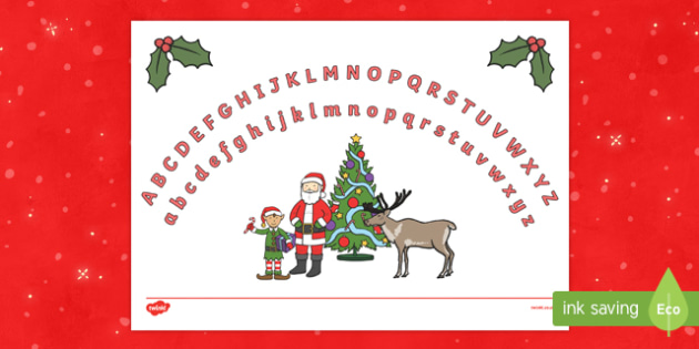 Christmas Themed Upper and Lower Case Alphabet Arc