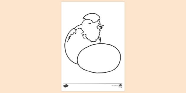 Hatching Chick Colouring Sheet (teacher made)
