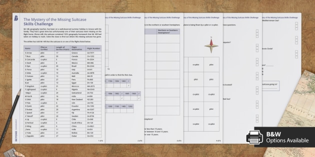 The Mystery of the Missing Suitcase Skills Challenge