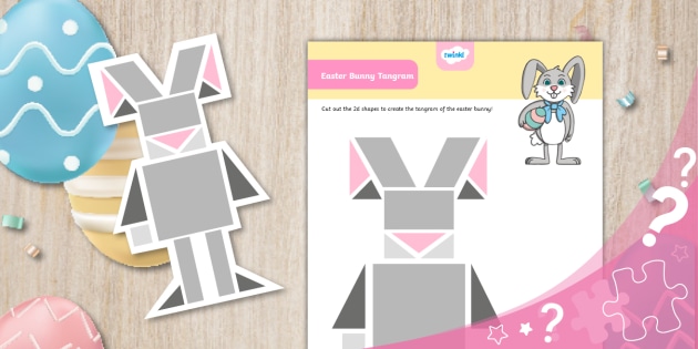 Easter Bunny Shape Puzzle - Twinkl - Puzzled - Kids Puzzles