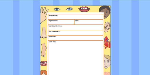 Ourselves Themed Adult Led Carpet Based Activity Plan Template