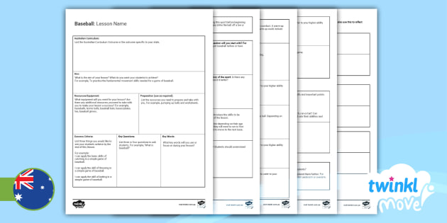 Move PE Baseball Lesson Plan Template (teacher made)