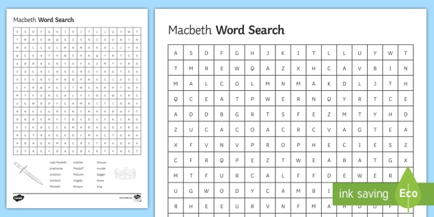 KS3 Macbeth Word Search