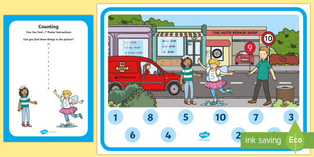 Number Recognition Can You Find...? Poster and Prompt Card Pack