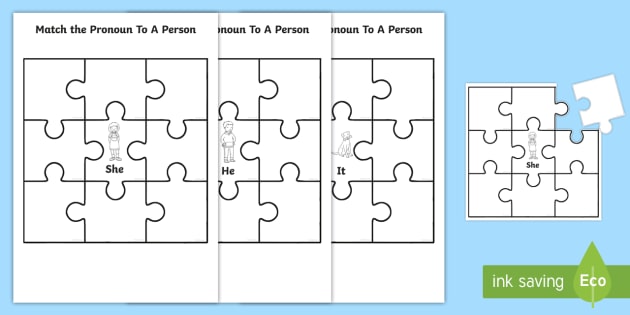 Match The Pronoun To A Person Jigsaw (teacher made)