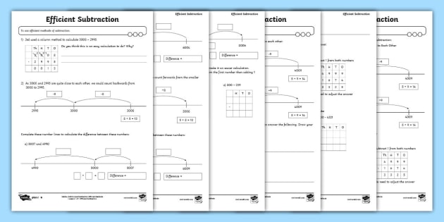 👉 Efficient Subtraction Differentiated Maths Activity