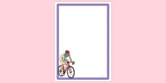 * NEW * Road Biker Page Border | Page Borders | Twinkl