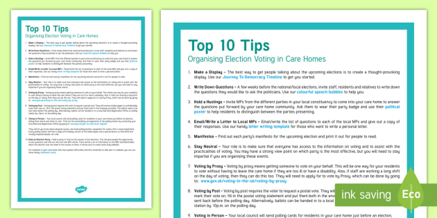 Care Home Voting Top Tips