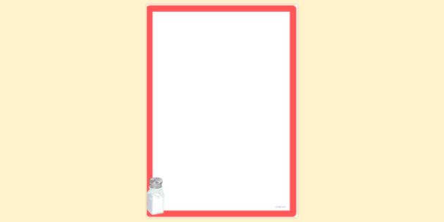 Simple Blank Salt Shaker Page Border | Page Borders | Twinkl