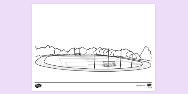 FREE! - Australian School Sports Oval Track Colouring Sheet