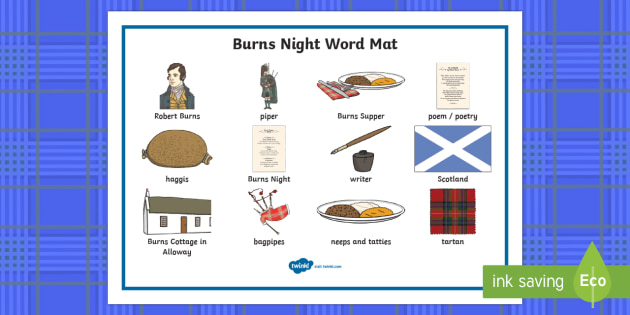 Burns Night Word Mat (teacher made)