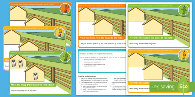 EYFS Maths Addition Chilli Challenges: How Many Sheep?