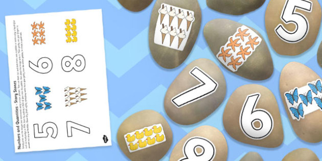 Numbers and Quantities Story Stone Image Cut Outs