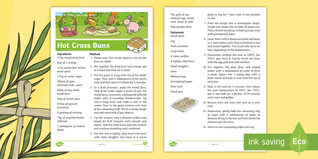 Hot Cross Buns Recipe Cards (teacher made)